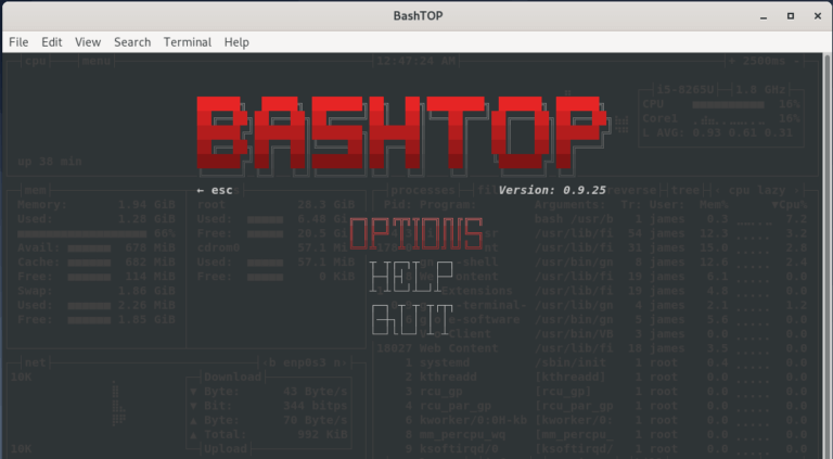 Install Bashtop on Linux – A Nifty Resource Monitor For Linux ...