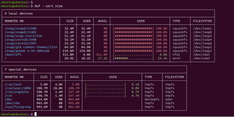 How to install duf on Ubuntu 20.04 - Tutorials and How To - CloudCone