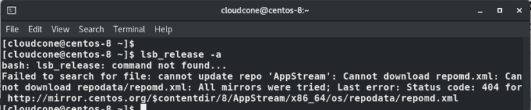 How To Fix Lsbrelease Command Not Found In Centos 8 Tutorials And How To Cloudcone